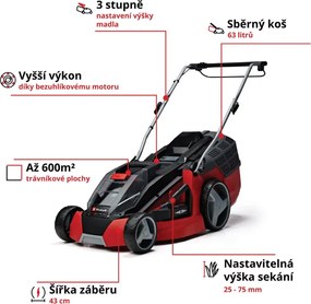 EINHELL Rotační sekačka AKU 43 cm GE-CM 43 LI M Kit (2x4 Ah)