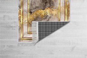 Koberec Marble Frame 80x200 cm šedý/zlatý