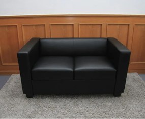 3-2-1 Sedací souprava Sedací souprava Lounge sofa Lille ~ Umělá kůže, černá