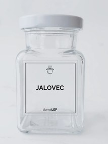 Samolepka na kořenky JALOVEC průhledná 5 × 5 cm tučné písmo