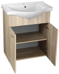 Aqualine, KERAMIA FRESH umyvadlová skříňka 60,60x74x33,7cm, dub platin, 50065