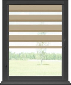 Dekodum Roleta den a noc v antracitové kazetě soft, barva látky Tmavě béžová Šířka (cm): 148, Výška (cm): Balkonová (do 200 cm), Strana mechanismu: Práva