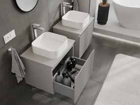 Mexen Rivel, koupelnová skříňka 60 cm, 1 zásuvka, drážkovaná, šedá matná, 91A20-06047-1-BF62