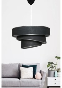 Závěsné svítidlo v černo-stříbrné barvě s textilním stínidlem ø 40 cm Couper – Opviq lights