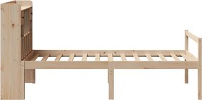 Postel s knihovnou bez matrace 75 x 190 cm masivní borovice 3322039