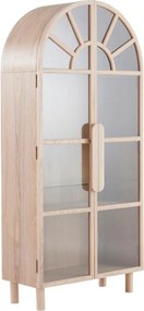 Vitrína v dekoru jasanu ve světle přírodní barvě 90x195x40 cm Sandor – Jotex