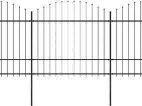 vidaXL Zahradní plot s hroty ocel (1,5–1,75) x 15,3 m černý [277747]