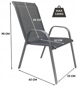 Zahradní židle MAJORKA 55 x 65 x 90 cm šedá