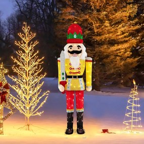 Costway Louskáček Soldier 166 cm High Life-Size Illuminated Louskáček postava