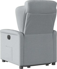 Zvedací polohovací křeslo světle šedé textil 3303134