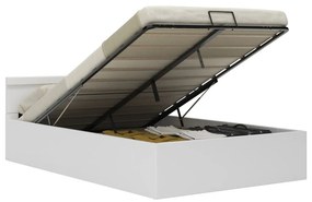 Rám postele LED s úložným prostorem bílý umělá kůže 140x200 cm 285549
