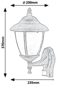 Rabalux 7836 - Venkovní nástěnné svítidlo se senzorem MADRID 1xE27/60W/230V IP43