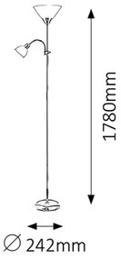 Brilagi - Stojací lampa ARIANA 1xE27/100W/230V + 1xE14/25W černá