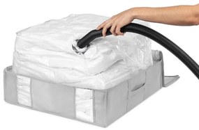 Vakuový vyztužený látkový úložný box na oblečení 56x56x16,5 cm Granit – Compactor