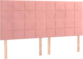Box spring postel s matrací růžová 160x200 cm samet 3129224