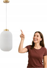Lampa Lindo zlatá, moderní závěsná do obývacího pokoje Italux