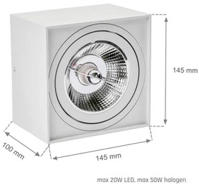 Bodové svítidlo CHLOE AR111 1xGU10/50W/230V hranatý bílá