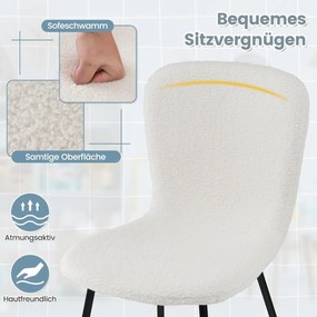Costway Sada 4 jídelních židlí čalouněné kuchyňské židle s opěradlem, béžový