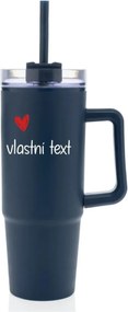 Vlastní text na cestovní termosku s průhledným víčkem