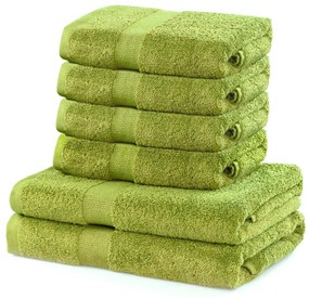 Sada 2 osušek a 4 ručníků DecoKing Ginna světle zelené