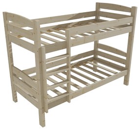 Vomaks Patrová postel PP 019 Rozměr: 80 x 180 cm, Barva: surové dřevo, Prostor mezi lůžky: 80 cm