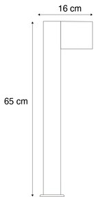 Venkovní lampa hliníková s potiskem dřeva se zemním hrotem a kabelovou průchodkou 65 cm IP44 - Baleno