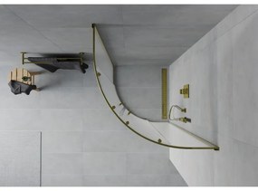 Mexen Rio půlkruhový sprchový kout 80 x 80 cm, Vzor jinovatky, Zlatá - 863-080-080-50-30