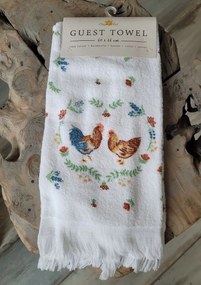 Kuchyňský froté ručník s kohoutkem a slepičkou Chicken and Rooster - 40*66 cm