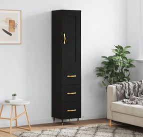 vidaXL Skříň highboard 34,5x34x180 cm kompozit [3200181] Barva: Černá