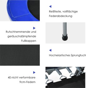 Costway Trampolína pro 2 osoby s výškově nastavitelným madlem mini trampolína