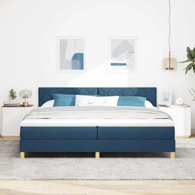 Postel s boxspringem s polštářem Modrá 200 x 200 cm textil 3339027