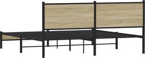 Kovový rám postele bez matrace dub sonoma 183 x 213 cm 3301392