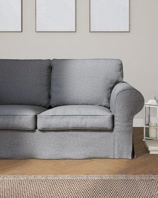 Potah na pohovku IKEA  Ektorp 2-místná, rozkládací, STARÝ MODEL barva šedá látka pletený vzor
