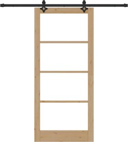 Posuvné dveře ORKDAL 93 x 211 cm Masivní borové dřevo a sklo 3332205