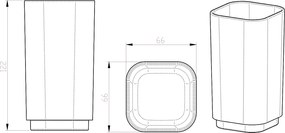 Gedy SEVENTY sklenka na postavení, černá 639814
