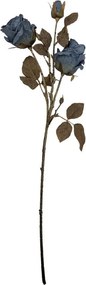 Tmavě modrá umělá květina růže - 12*12*70 cm