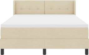 Postel s boxspringem s čelo Krémová 200 x 160 cm textil 3341116