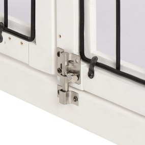 PawHut bouda pro psy přepravní box pro malá zvířata v interiéru 81 x 58,5 x 66 cm z MDF a kovu v bílé barvě, ideální pro domácí zvířata