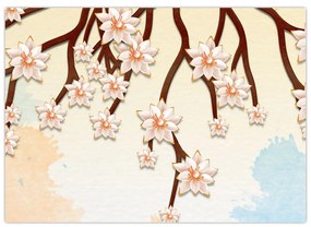 Obraz - Květy na větvích, barevné (70x50 cm)