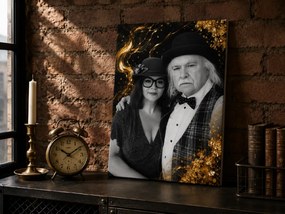 Foto obraz z vlastní fotky na plátno – Luxusní Glamour Gold styl se zlatými prvky