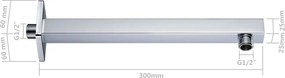 Podpůrné rameno do sprchy hranol nerez 201 stříbrné 30 cm 147730