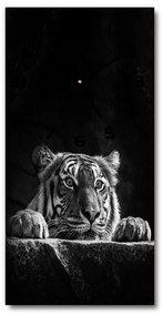 Wallmuralia Moderní hodiny nástěnné Tygr 30x60 cm