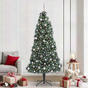 Umělý předsvícený vánoční stromek se sadou koulí Zelená 240 cm 3396192