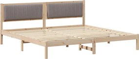 Rám postele s čelo Taupe 200 x 200 cm Masivní borové dřevo 3394241