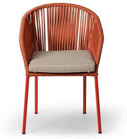 Sada 2 červených zahradních židlí Trapani