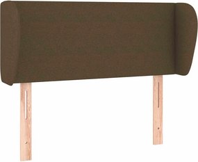 Čelo postele typu ušák tmavě hnědé 103x23x78/88 cm textil 3116857