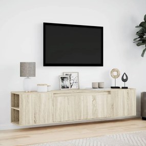 Nástěnná TV skříňka s LED dub sonoma 180 x 31 x 39,5 cm 3307956