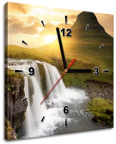 Gario Obraz s hodinami Islandská země Rozměry: 40 x 40 cm
