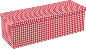 Čalouněná skříň barva červená látka vzorované