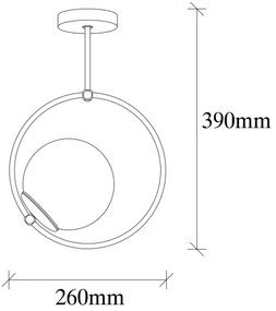 Lustr na tyči DOLUNAY 1xE27/40W/230V